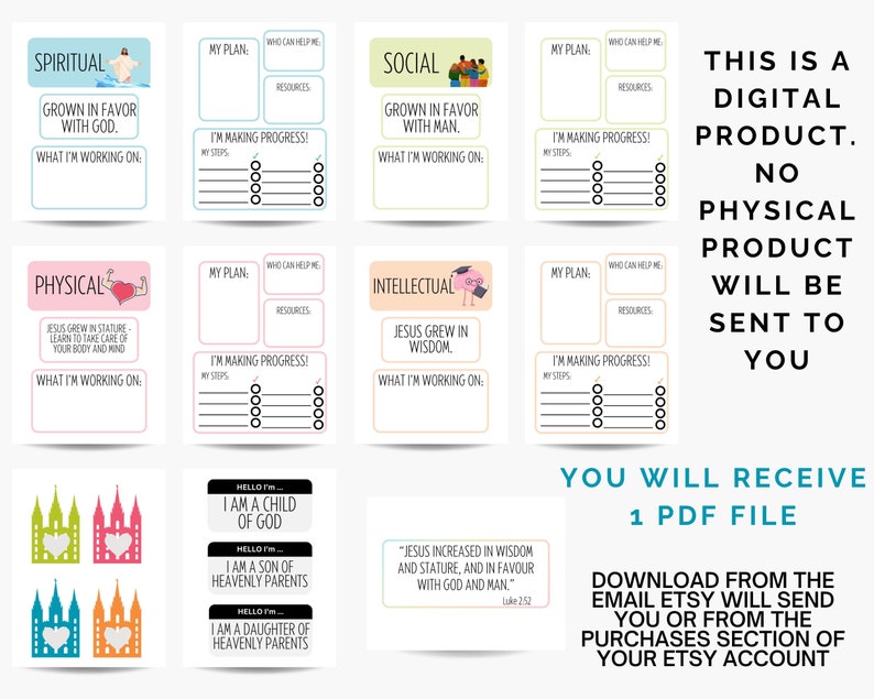 Children and Youth Program Goal Setting Bundle, Church of Jesus Christ ...