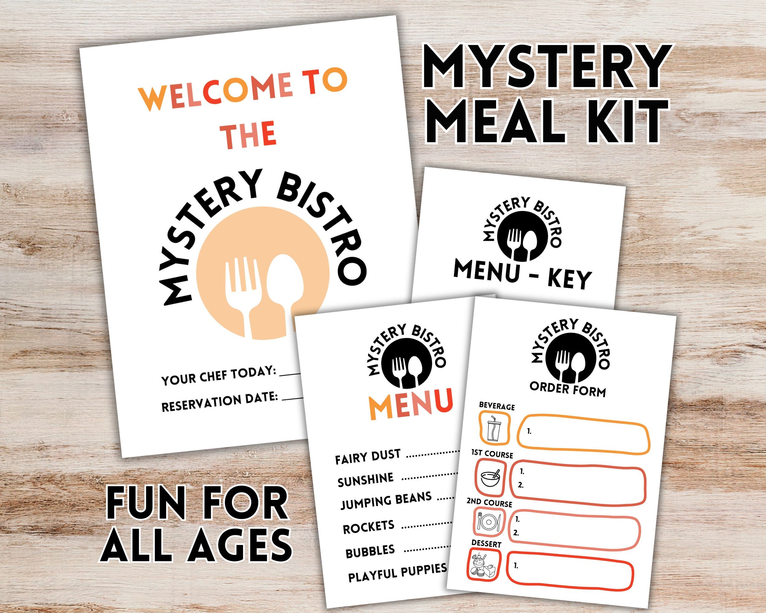 Mystery Dinner Menu, April Fool's Day Mystery Meal Party Printable for ...