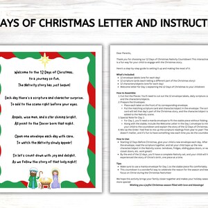 12 Days of Christmas Nativity Countdown for Kids, Advent Scripture ...