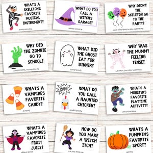 HALLOWEEN Printable Lunch Box Jokes | Halloweenthemed Lunch Notes ...