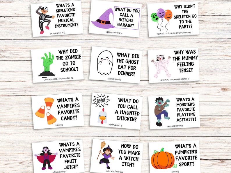 HALLOWEEN Printable Lunch Box Jokes | Halloweenthemed Lunch Notes ...