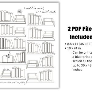Book Tracker Poster, 100 Book Reading Log, Bookshelf Tracker, Yearly ...