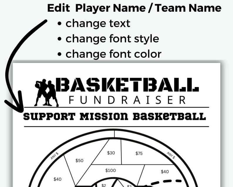 Editable Basketball Fundraiser Template, Printable Basketball Team ...