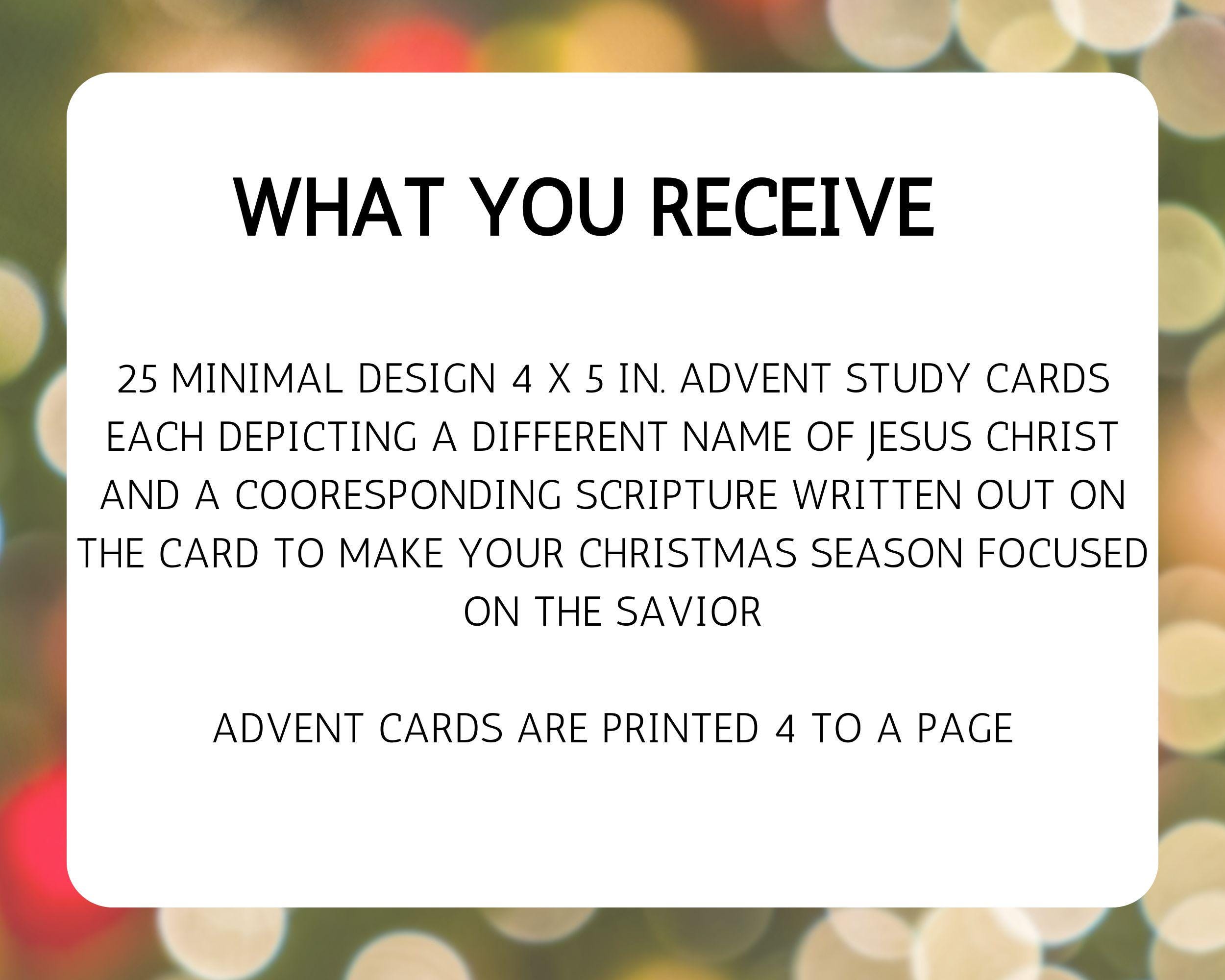 Christ Centered Advent Scripture Cards, 25 Names of Jesus Christ ...