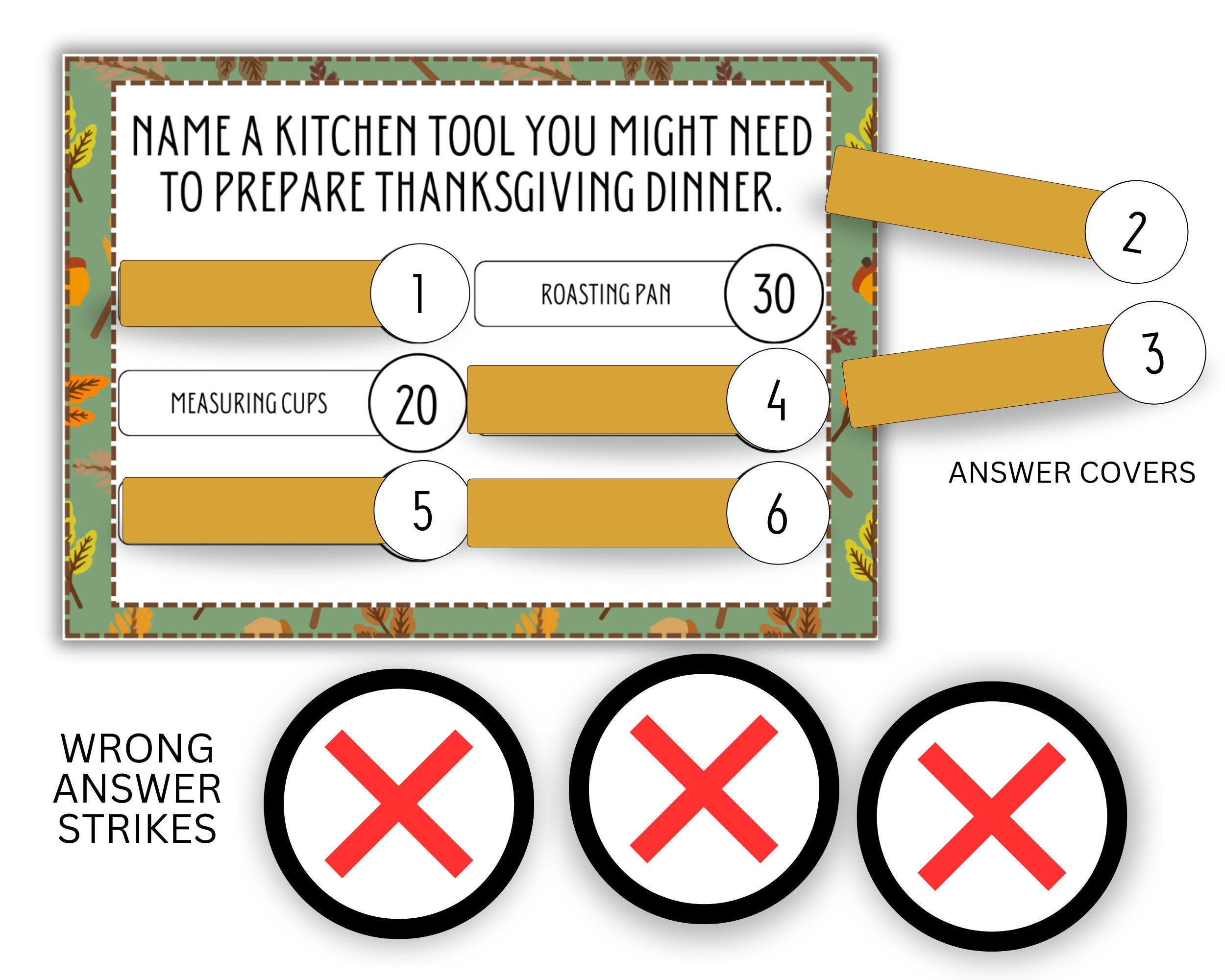 Thanksgiving Friendly Feud Game – Printable Thanksgiving Game Editable ...
