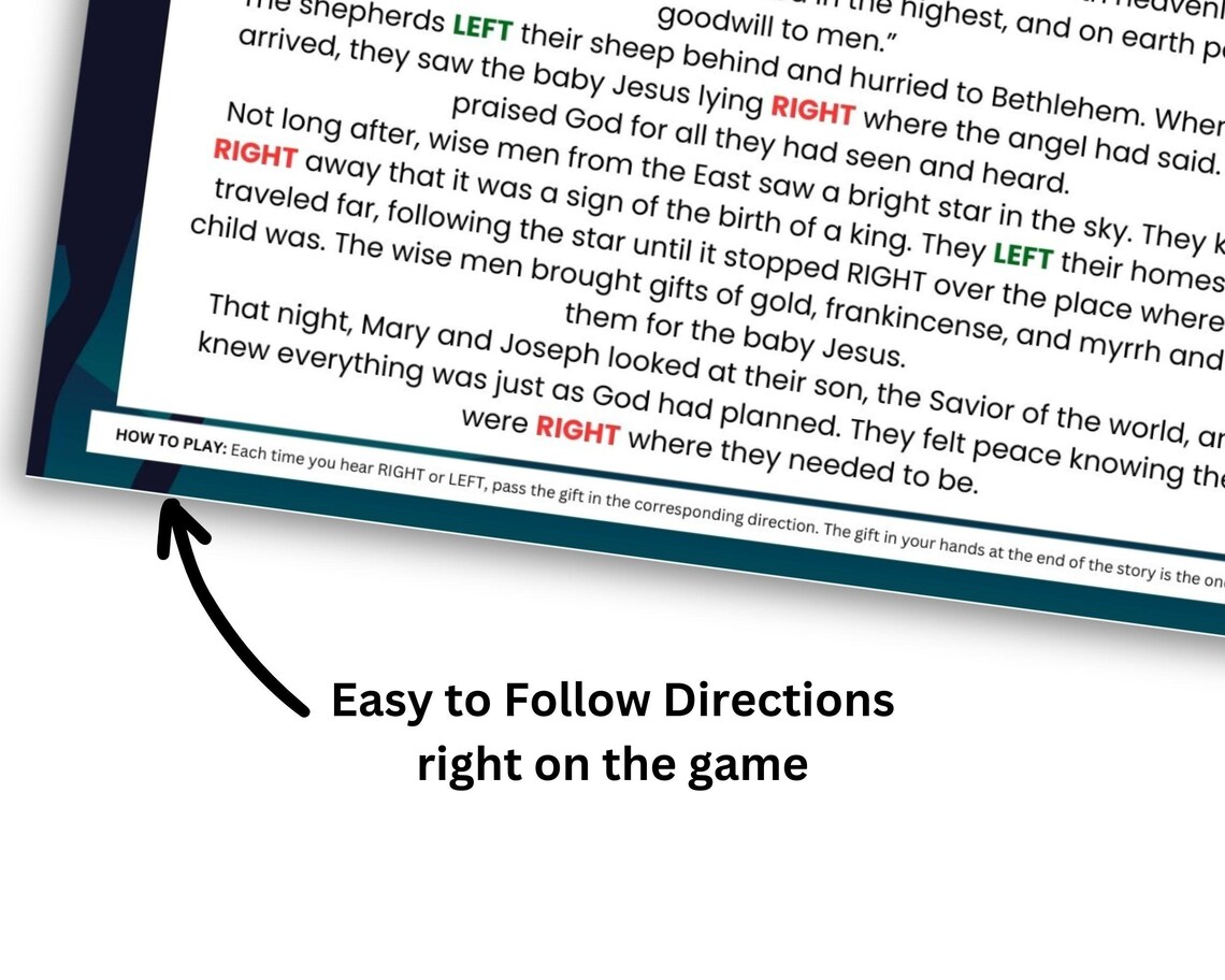 Nativity Left Right Game. Nativity Story Game, Christmas Story Gift ...