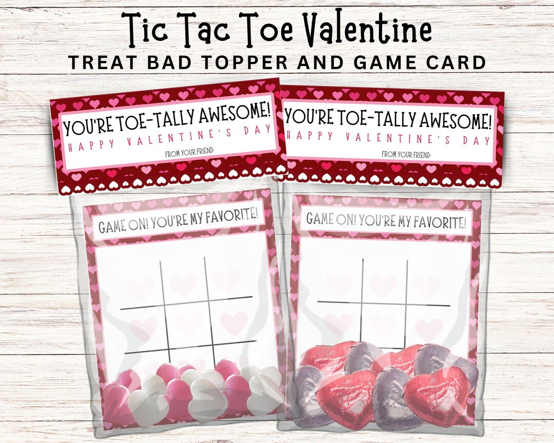 Printable Valentine's Day Tic Tac Toe Kids Cards, Tic Tac Toe Valentine ...