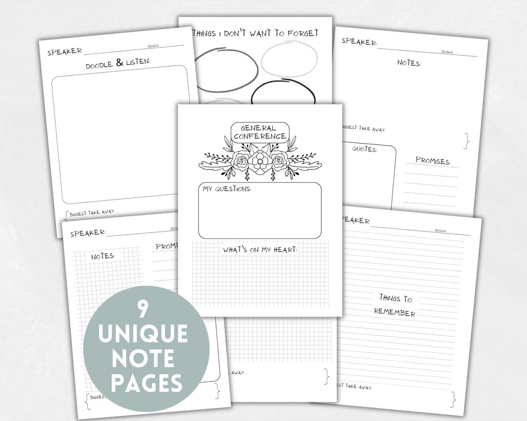 General Conference Note Pages, LDS General Conference Note Taking Pages ...