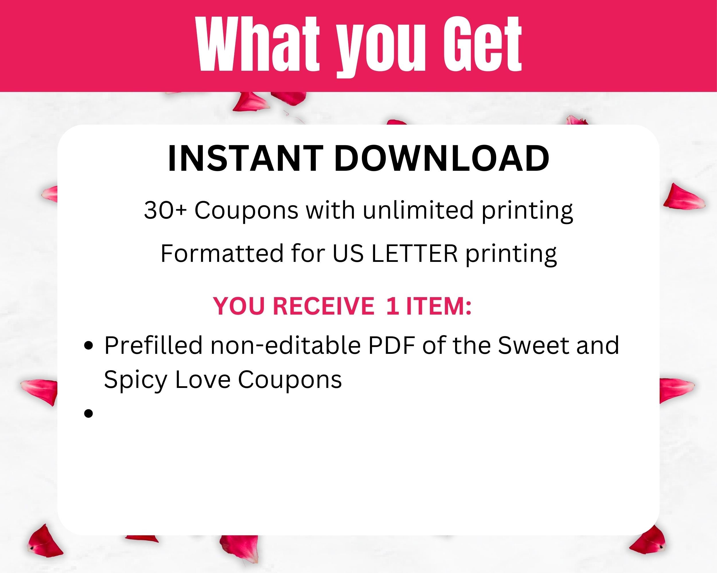 Love Coupons for Couples, Sweet and Spicy Gift Coupons, Romantic Coupon ...