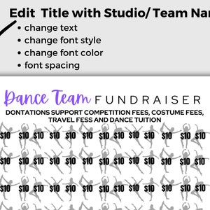 Editable Dance Fundraiser, Support My Season Fundraiser Flyer Editable ...