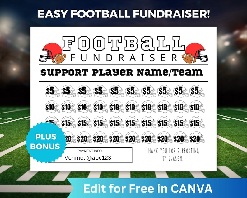 Editable Football Fundraiser Template, Printable Football Team ...