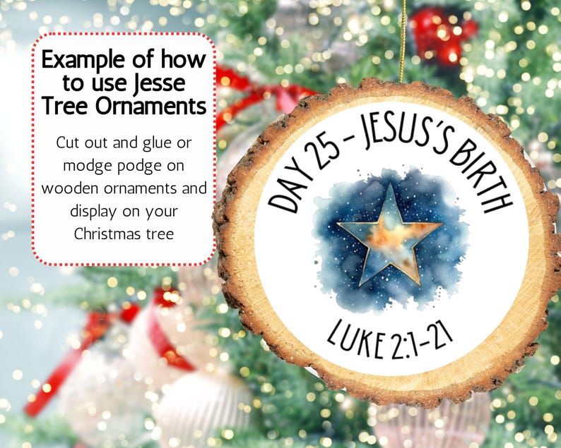 Jesse Tree Advent Ornaments Printable | Advent Countdown Decorations ...