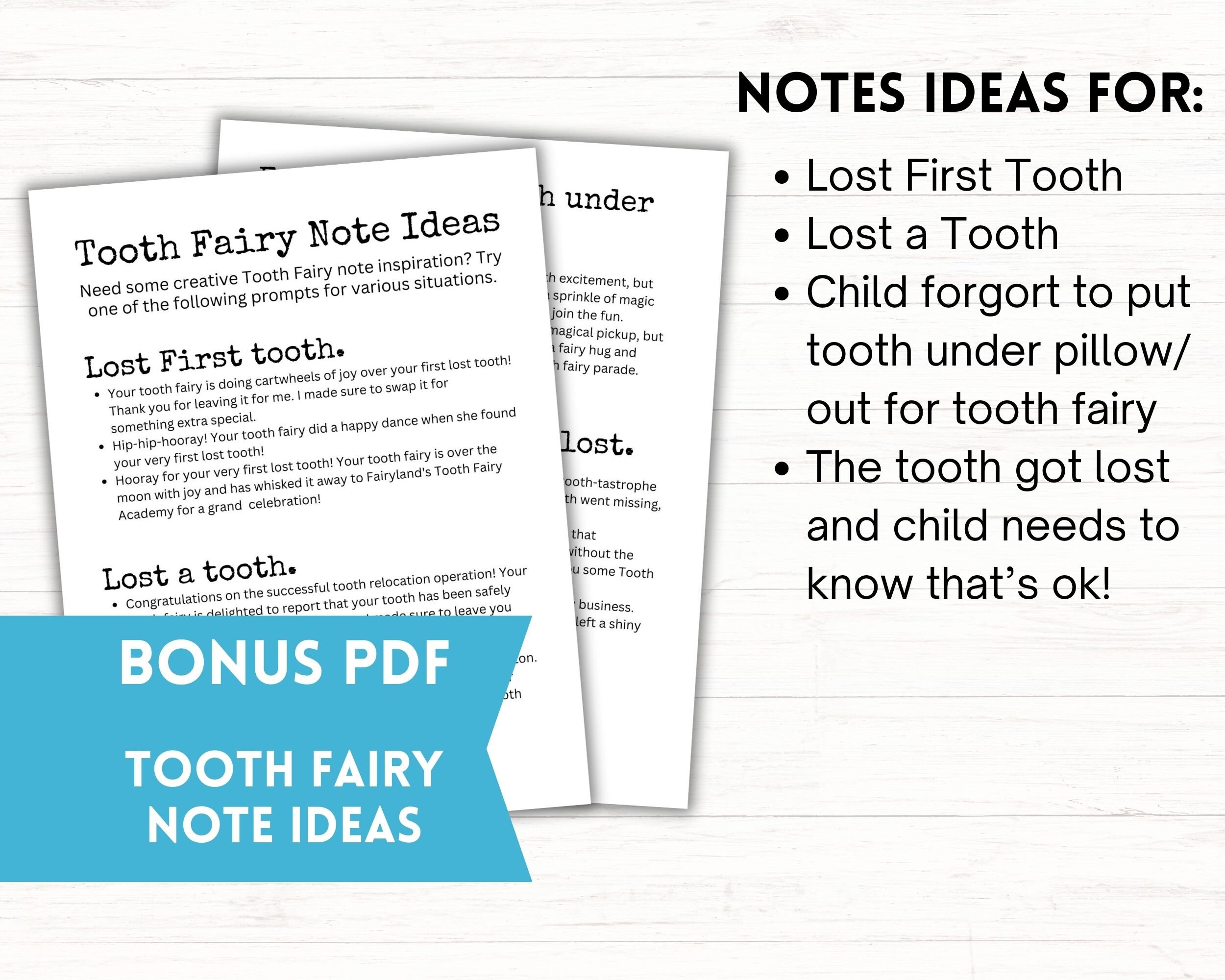 Editable Tooth Fairy Receipt, Tooth Fairy Letter, Note From Tooth Fairy ...