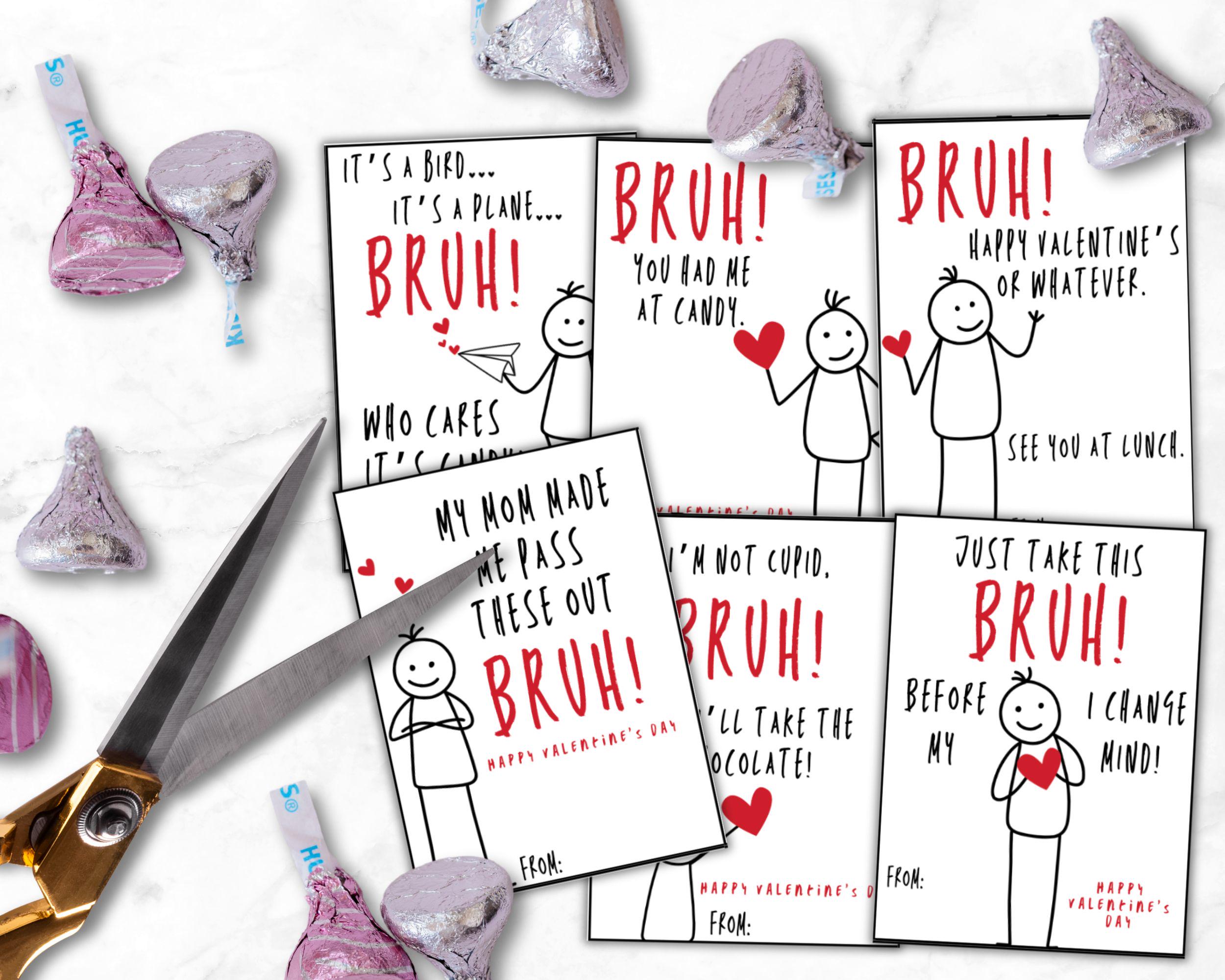 Bruh Valentine’s Day Cards, Bruh My Mom Made Stick Figure Valentine ...
