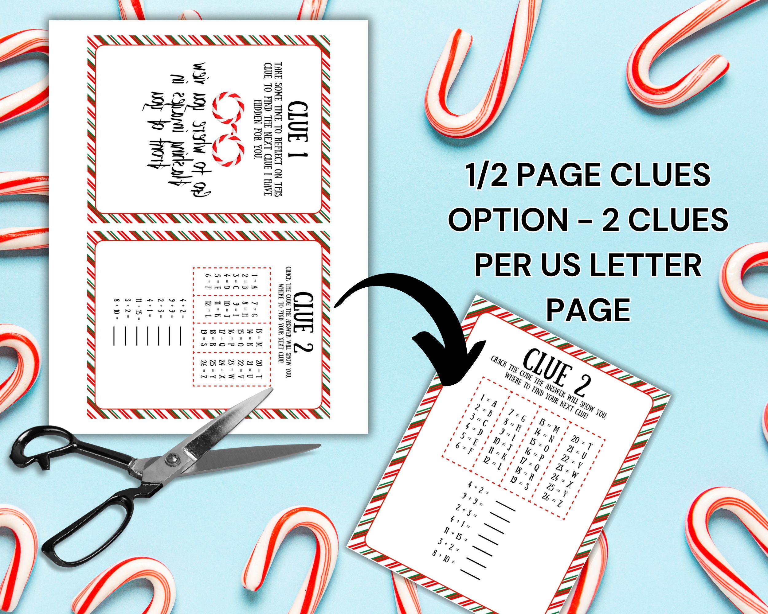 Indoor Candy Cane Scavenger Hunt, Candy Cane Hunt Escape Room Kit ...