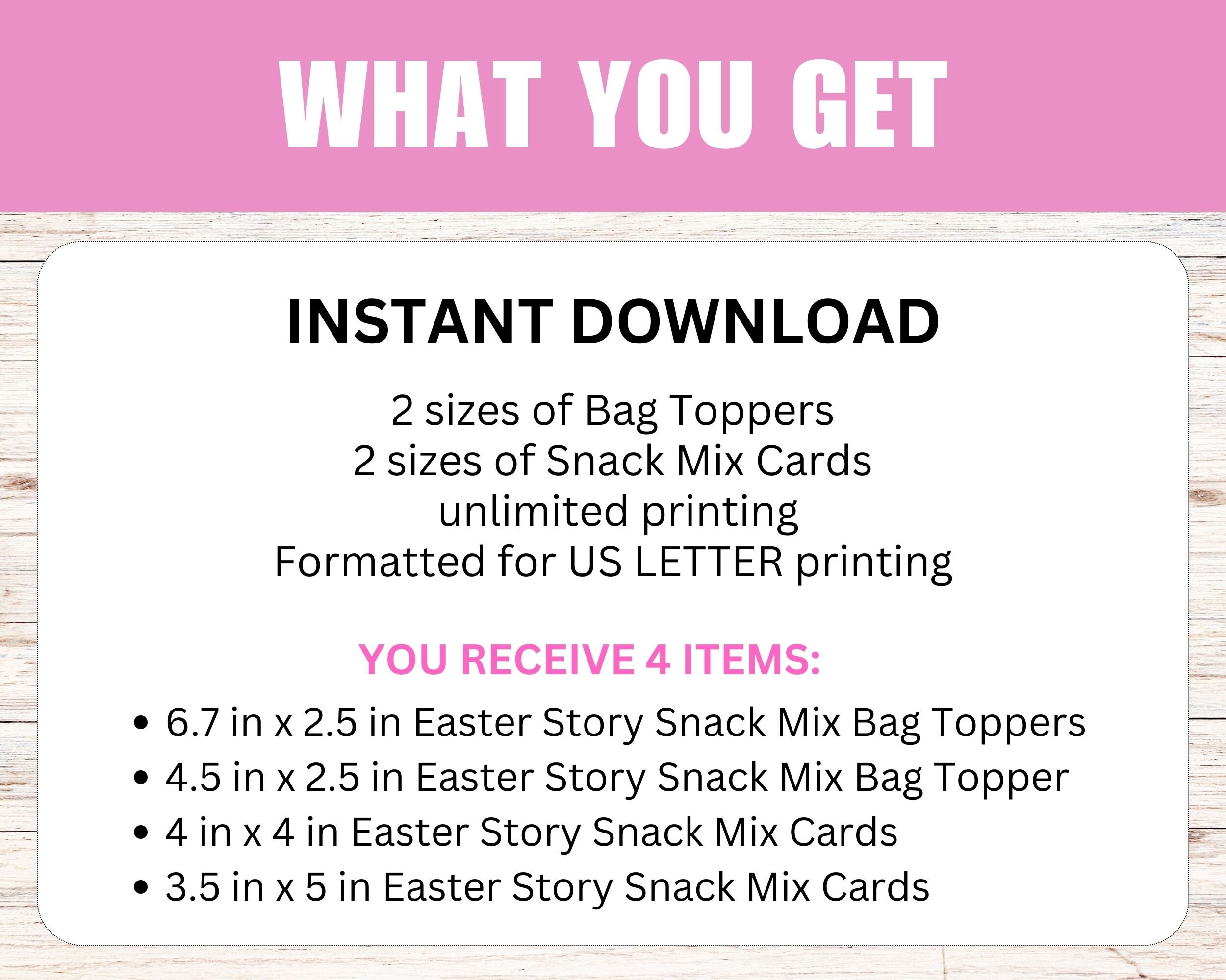 Easter Story Snack Mix Printable, Easter Snack Mix Bag Toppers, Easter ...