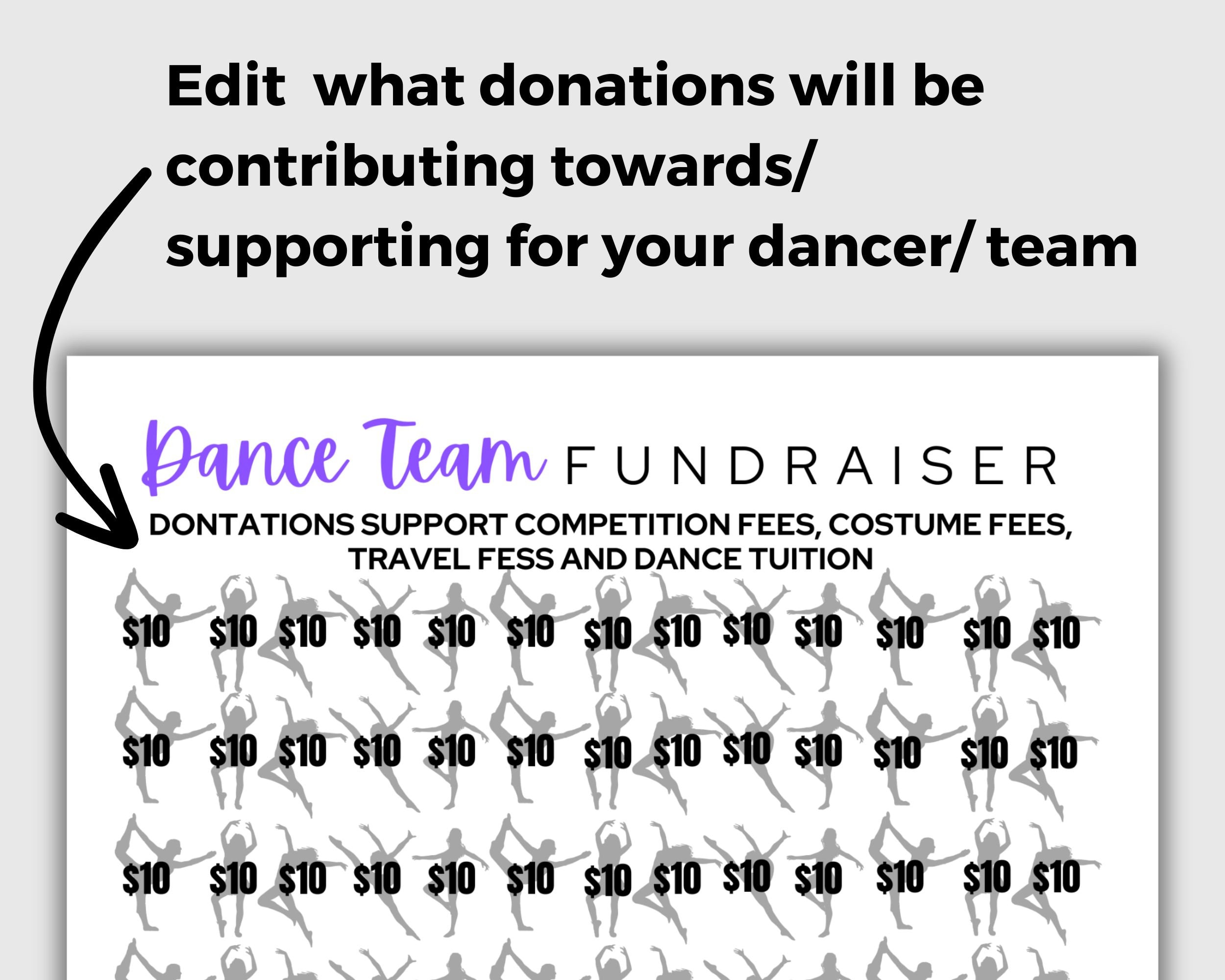 Editable Dance Fundraiser, Support My Season Fundraiser Flyer Editable ...