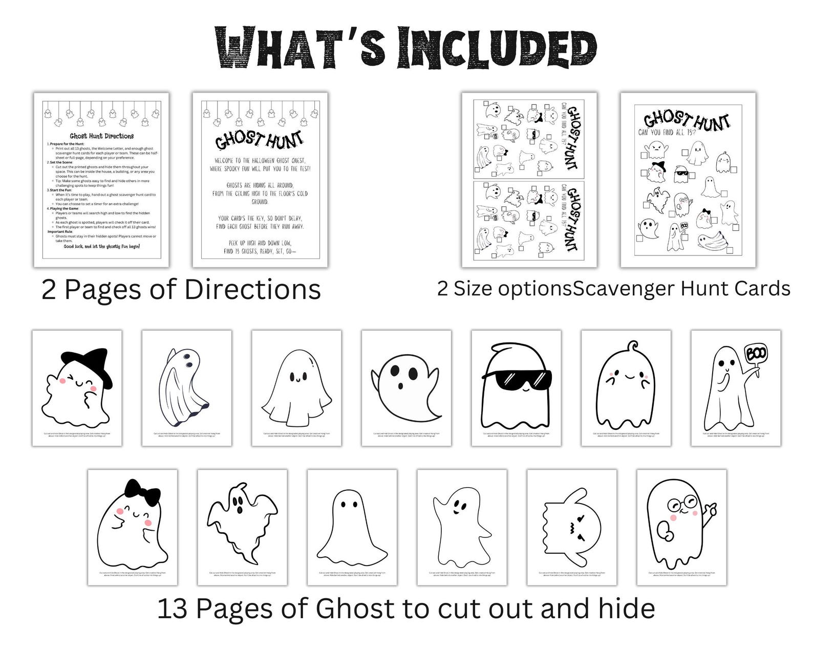 Ghost Hunt Halloween Party Printable Game, Easy Indoor Halloween ...