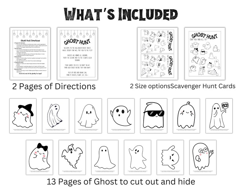 Ghost Hunt Halloween Party Printable Game, Easy Indoor Halloween ...