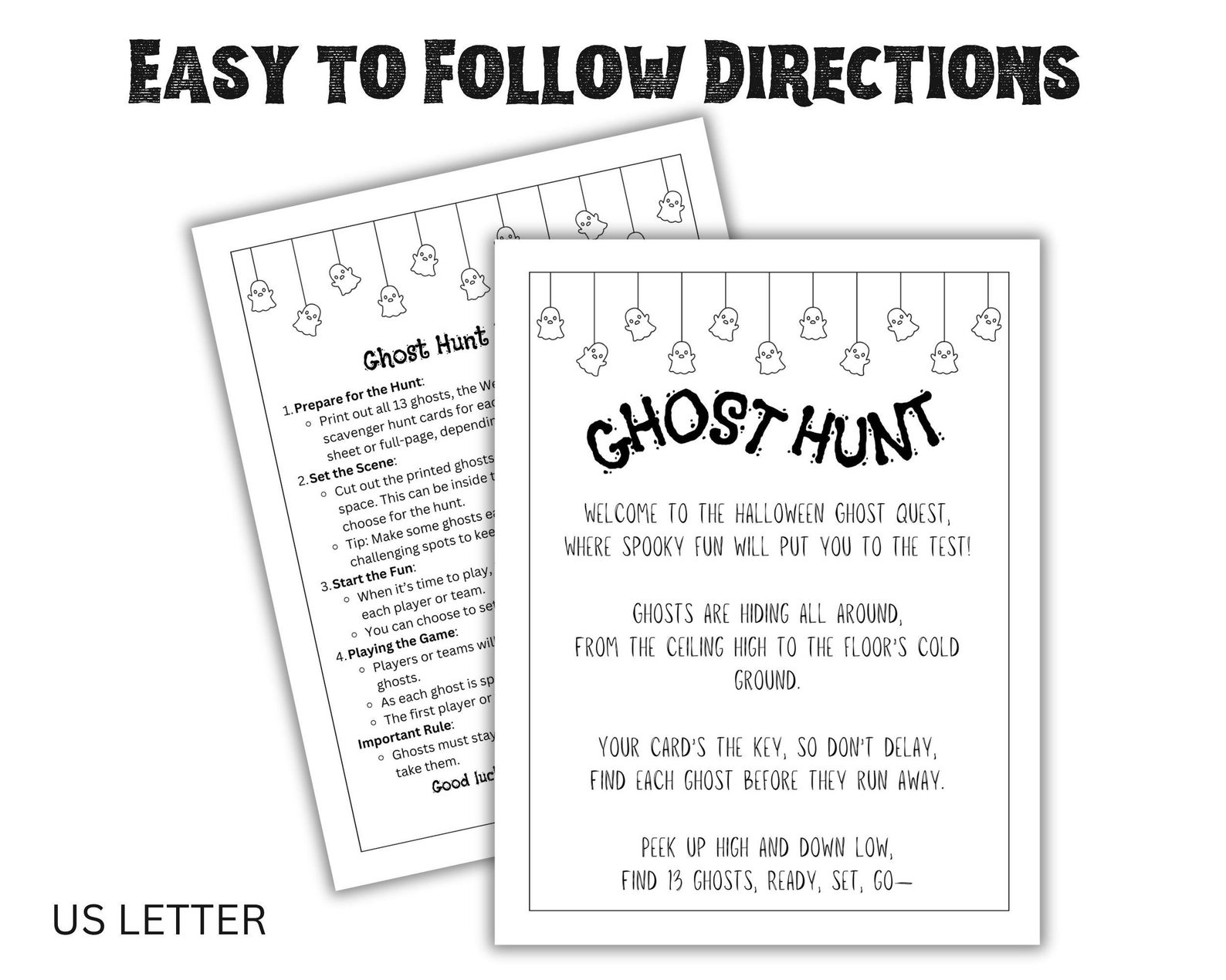 Ghost Hunt Halloween Party Printable Game, Easy Indoor Halloween ...