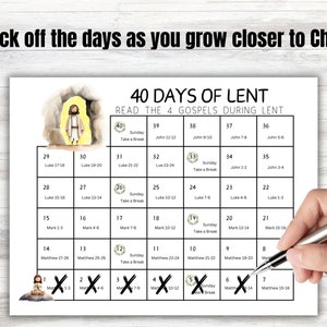 Lent Bible Reading Plan, Family Lent Calendar, 40 Days Scripture ...