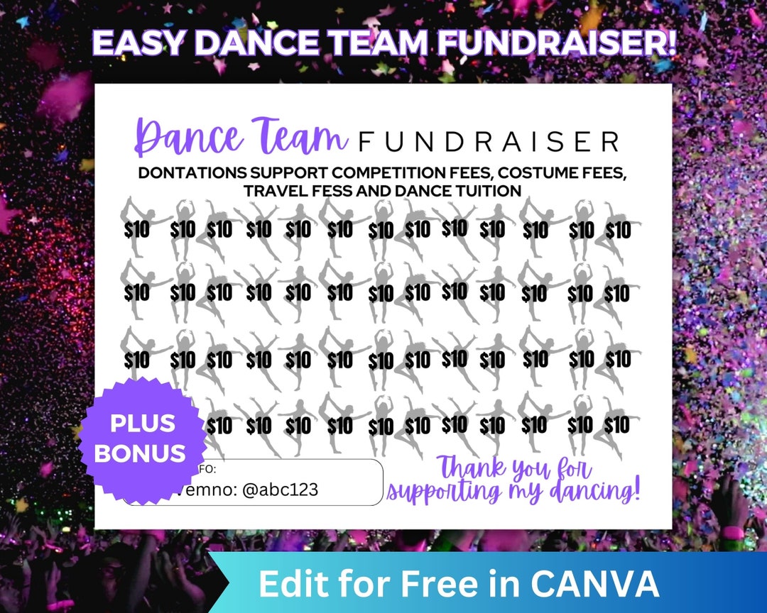 Editable Dance Fundraiser, Support My Season Fundraiser Flyer Editable ...