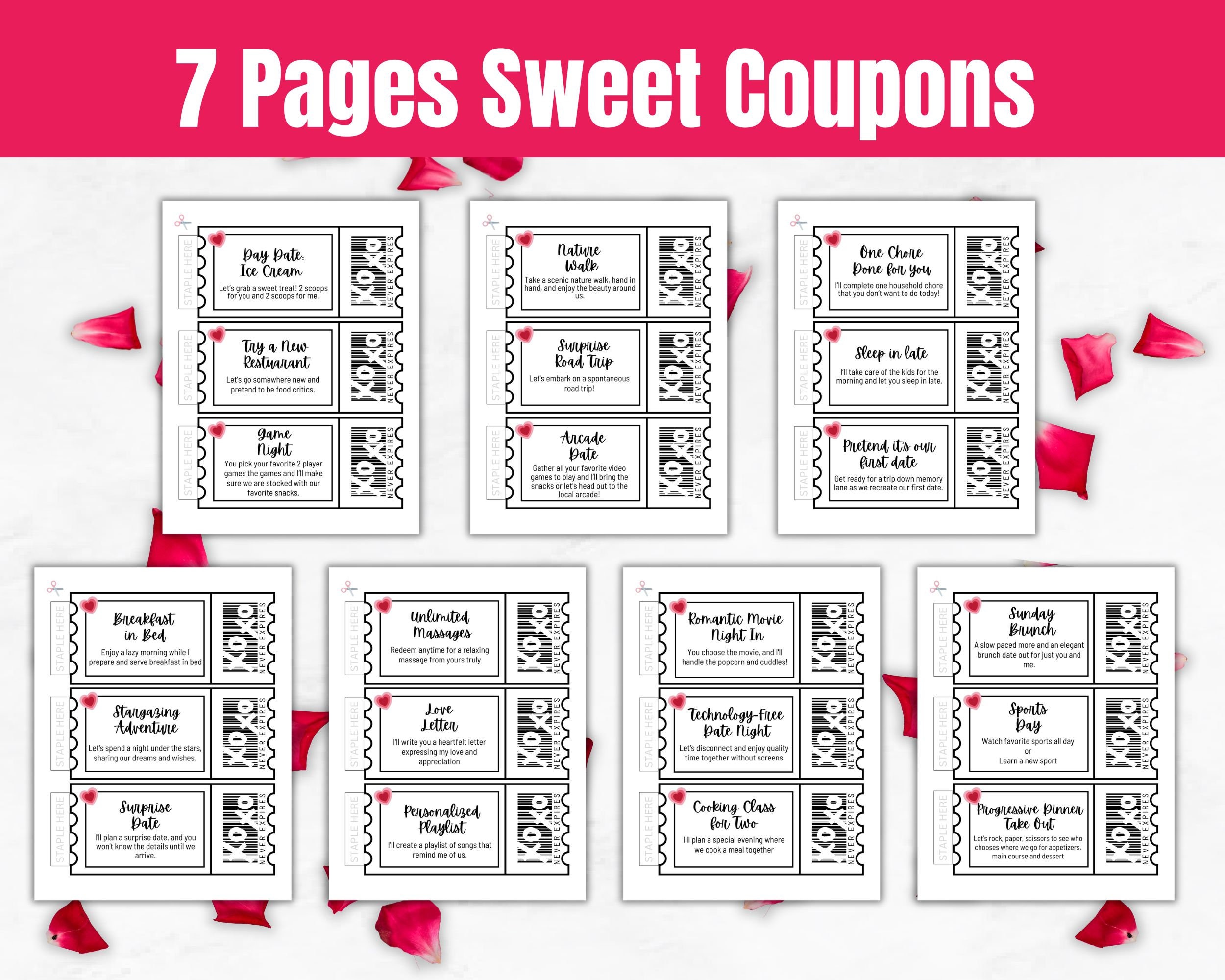 Love Coupons for Couples, Sweet and Spicy Gift Coupons, Romantic Coupon ...