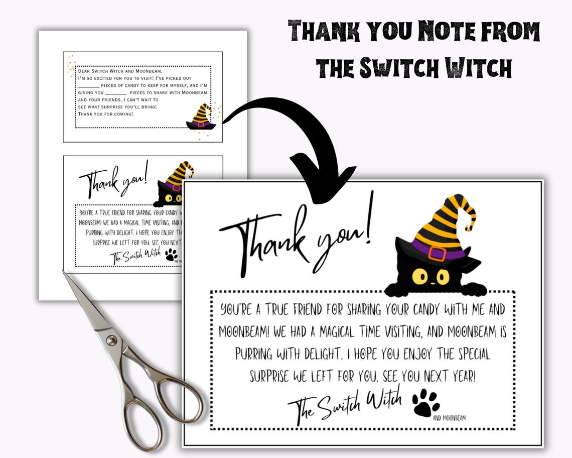 Kids Switch Witch Letter Printable, Candy Witch Halloween Tradition ...