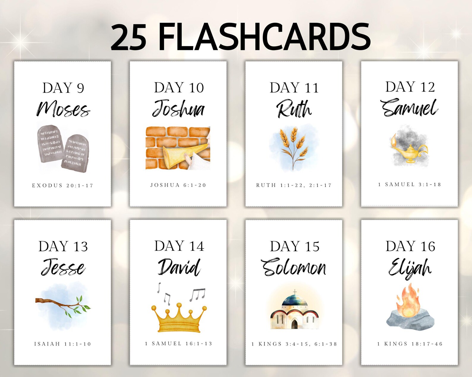 Jesse Tree Advent Flashcards Printable | Bible Story Advent Countdown ...