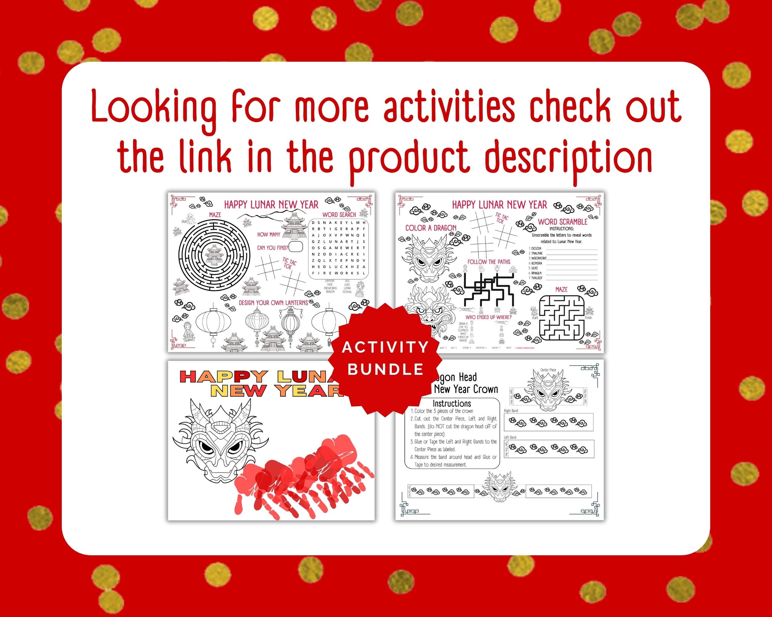 Lunar New Year Crown Dragon Craft Printable, Chinese New Year Paper ...