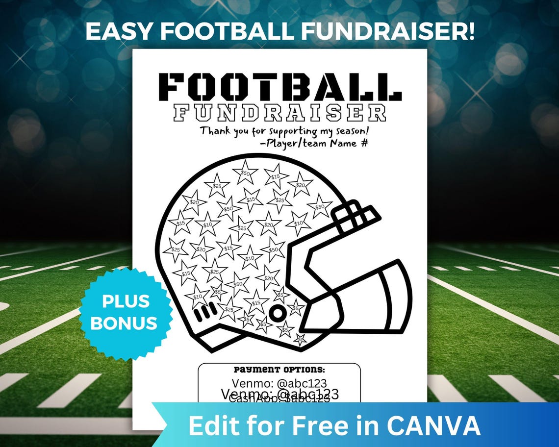 Editable Football Fundraiser Template, Easy Football Fundraiser Flyer ...