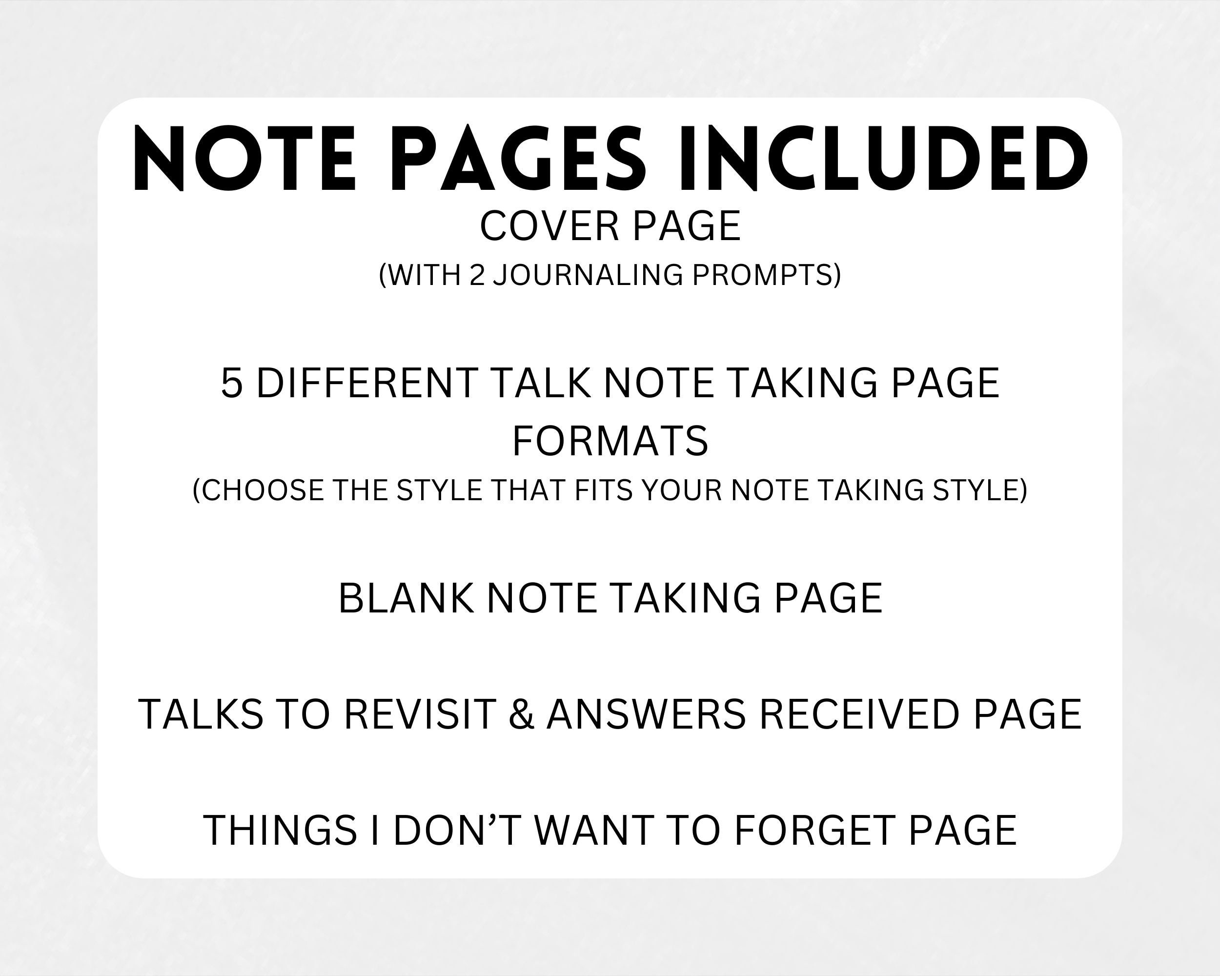 General Conference Note Pages, LDS General Conference Note Taking Pages ...