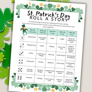St Patrick's Day Roll a Story, Leprechaun Writing Activity, Classroom ...