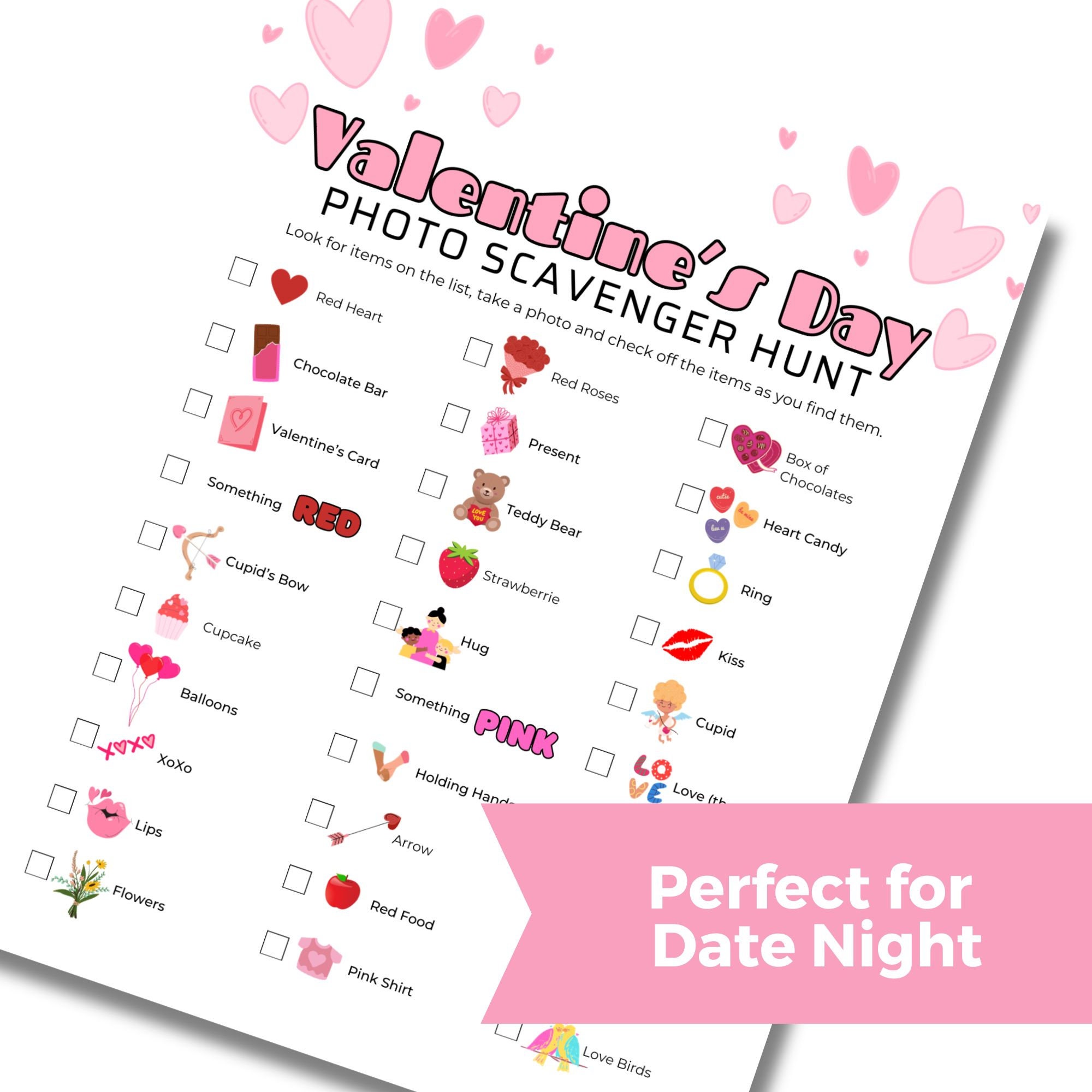Valentine's Day Photo Scavenger Hunt, Valentine's Day Scavenger Hunt ...