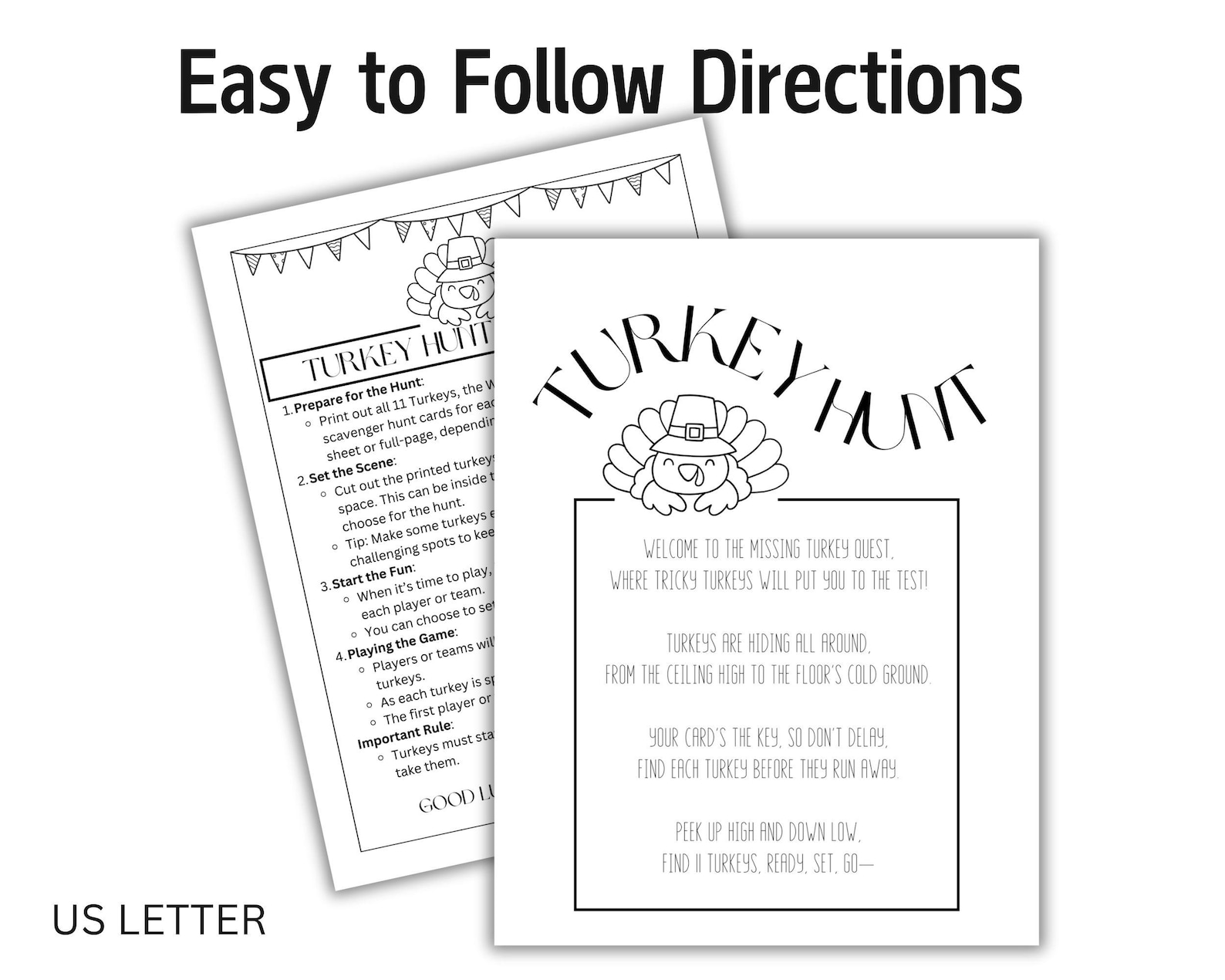 Thanksgiving Turkey Hunt Scavenger Hunt Party Game, Turkey Game for All ...