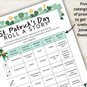 St Patrick's Day Roll a Story, Leprechaun Writing Activity, Classroom ...