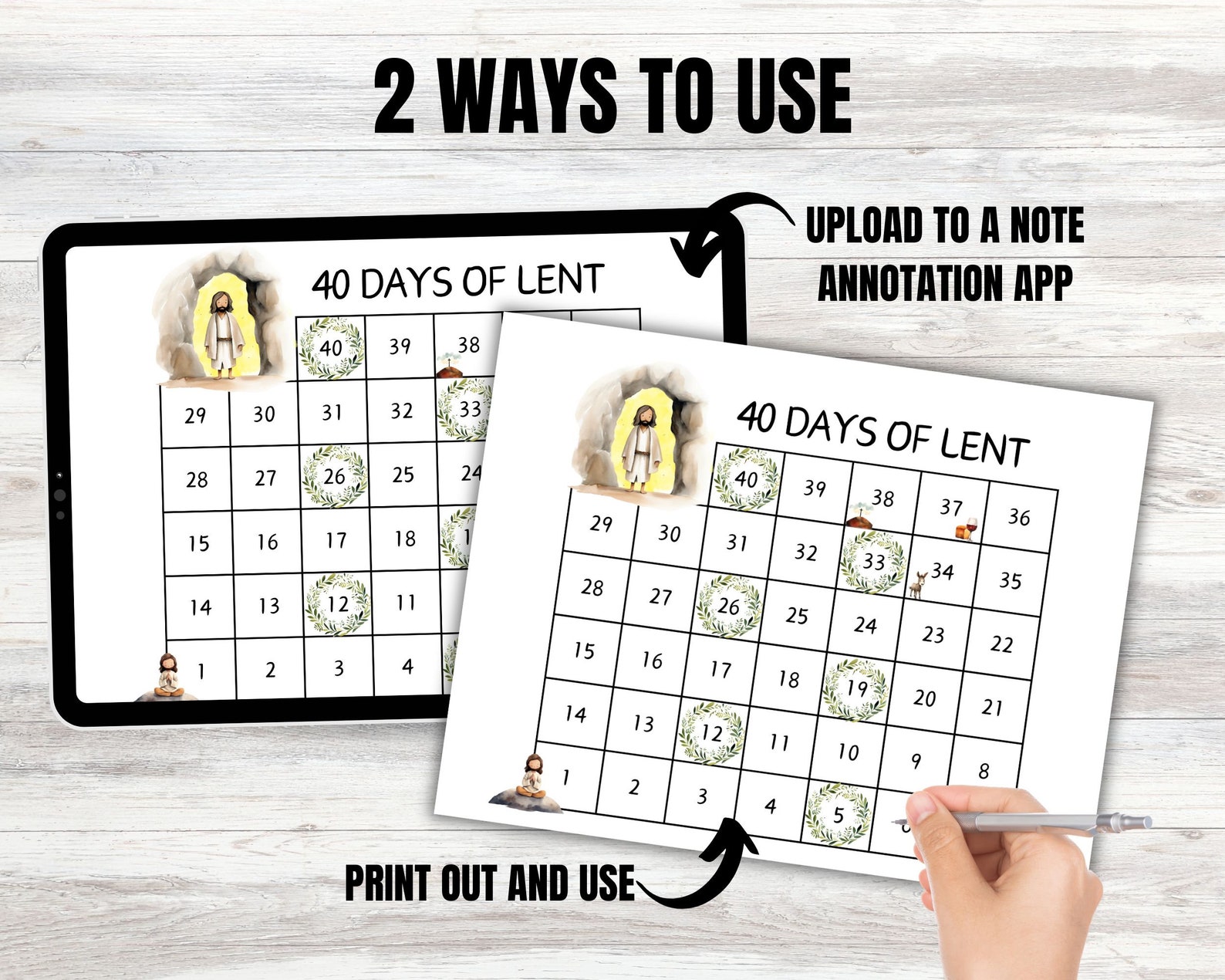 Lent Calendar, Lent Printable, Family Lent Calendar, 40 Days of Lent ...