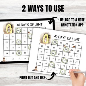 Lent Calendar, Lent Printable, Family Lent Calendar, 40 Days of Lent ...