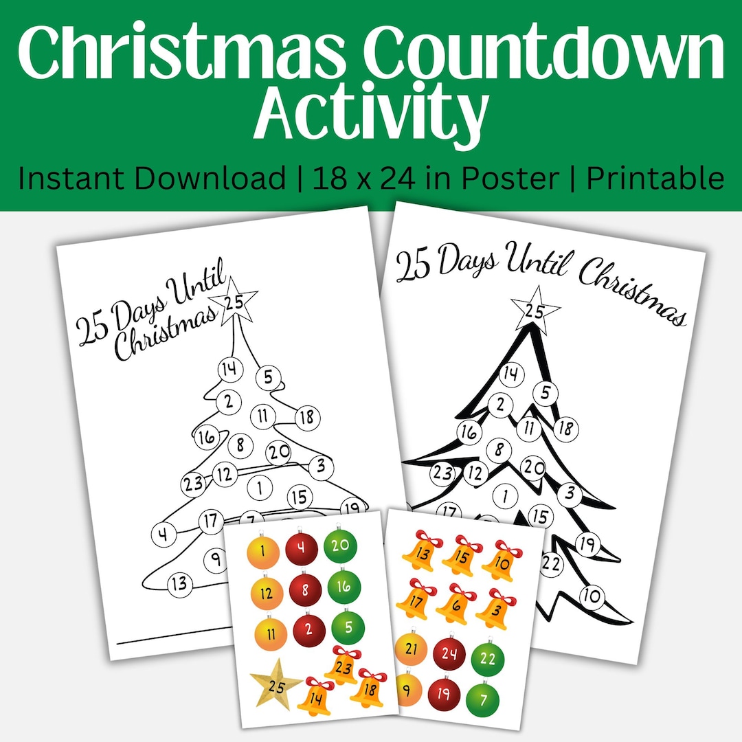 Christmas Countdown Activity for Kids Christmas Countdown Calendar ...
