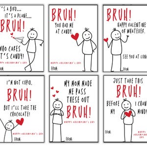 Bruh Valentines Day Cards, Bruh My Mom Made Stick Figure Valentine ...