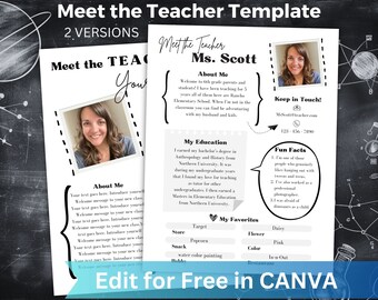 Editable Meet the Teacher Template, Newsletter Template Canva, All ...