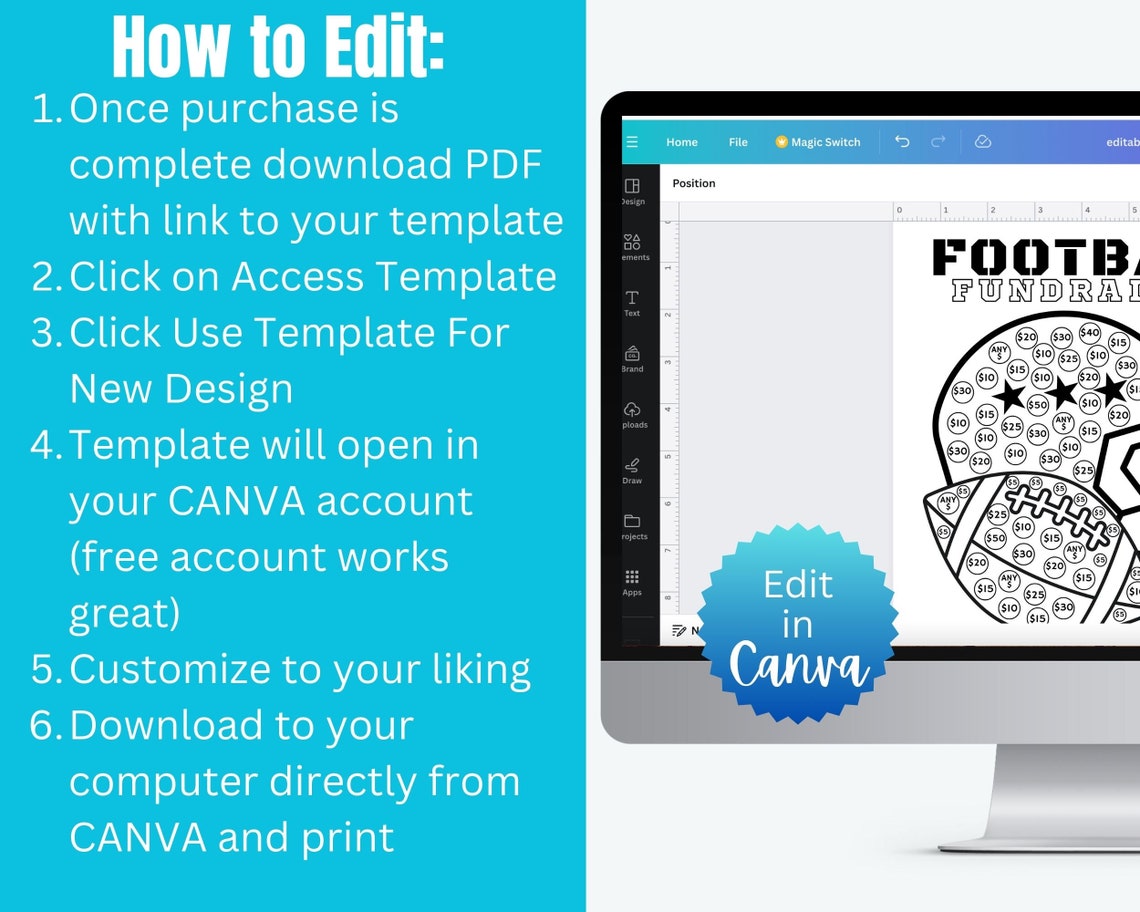 Editable Football Fundraiser Template, Easy Football Fundraiser Flyer ...