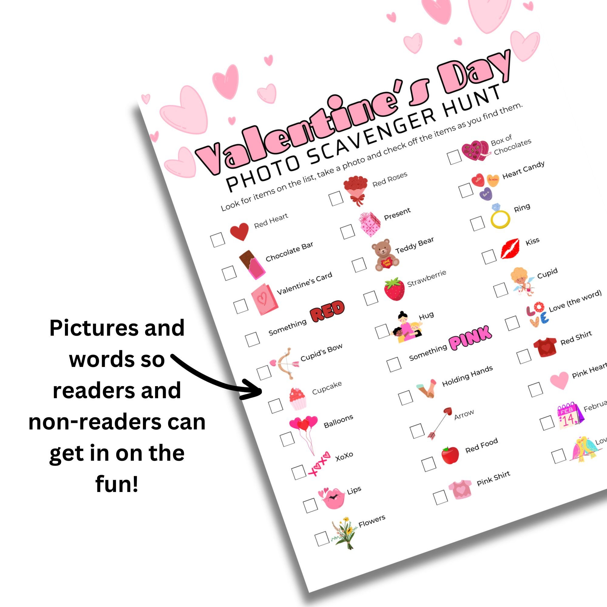 Valentine's Day Photo Scavenger Hunt, Valentine's Day Scavenger Hunt ...