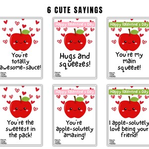 Printable Applesauce Pouch Valentine’s Day Tags, Non-candy Classroom ...