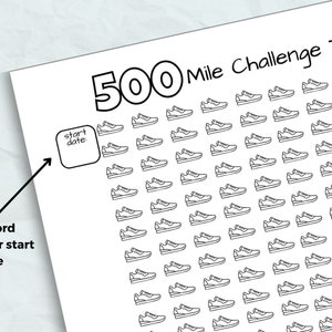 500 Mile Tracker Challenge Tracker, 500 Mile Walking Tracker, Walking ...
