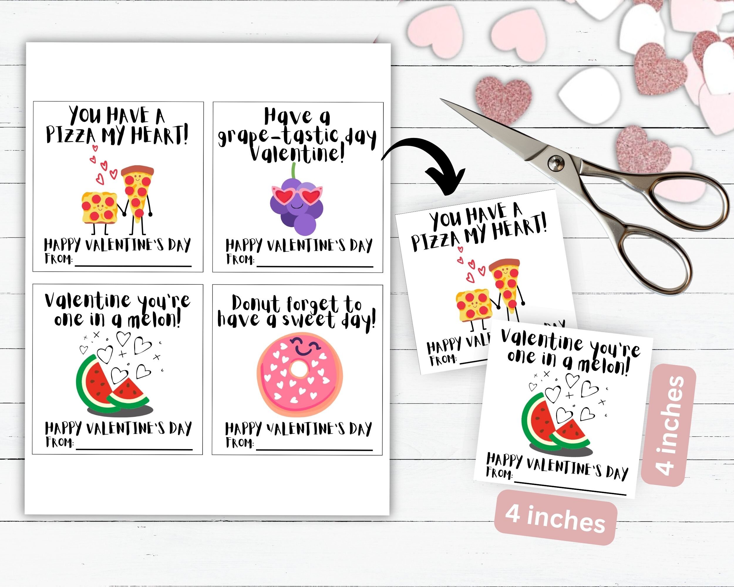 12 Punny Printable Valentine's Day Cards for Kids, Cute Food Pun ...