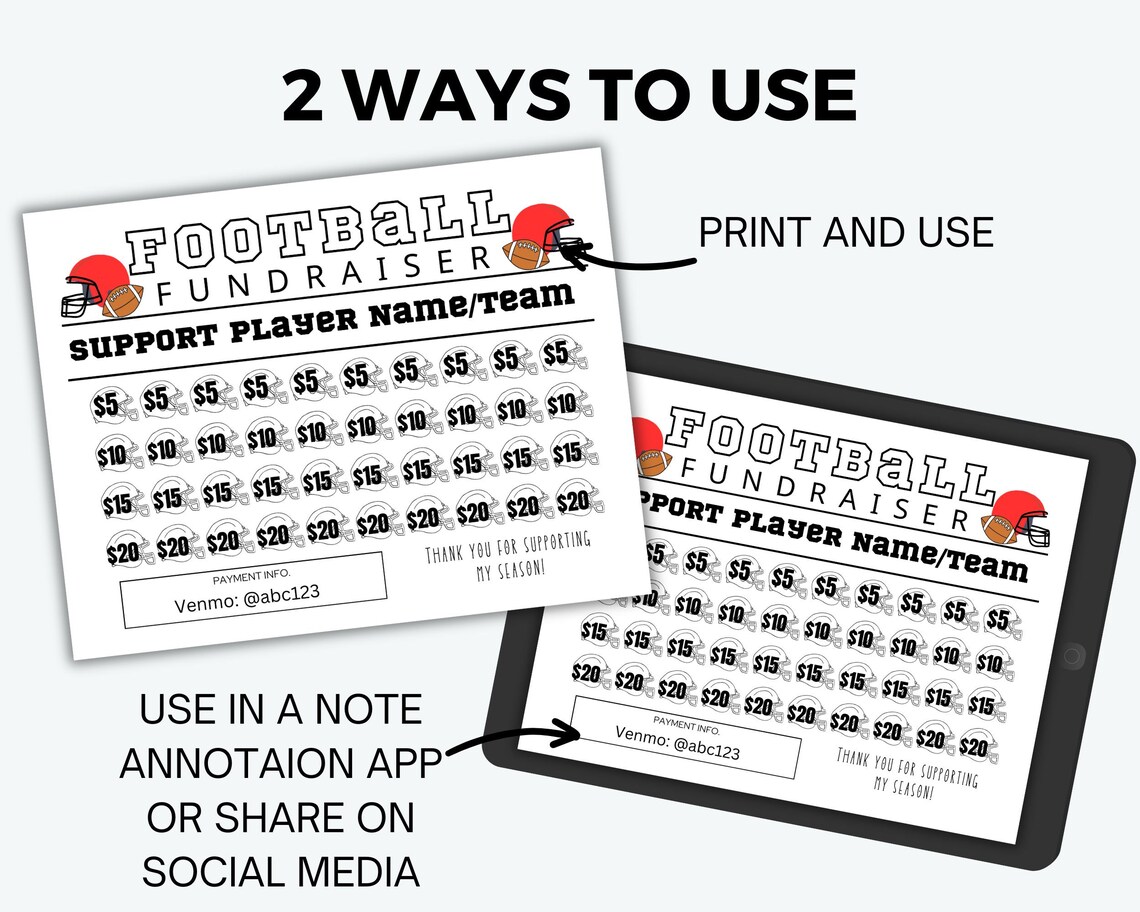 Editable Football Fundraiser Template, Printable Football Team ...