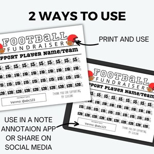 Editable Football Fundraiser Template, Printable Football Team ...