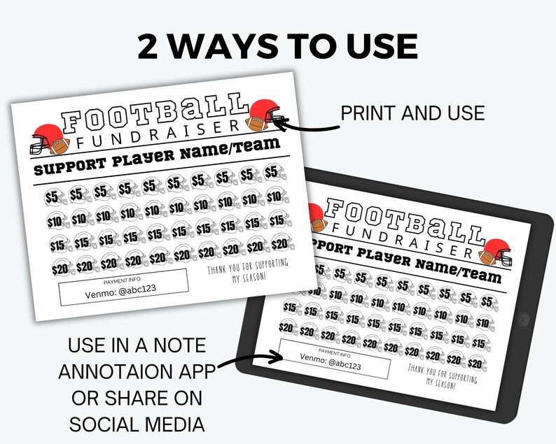 Editable Football Fundraiser Template, Printable Football Team ...
