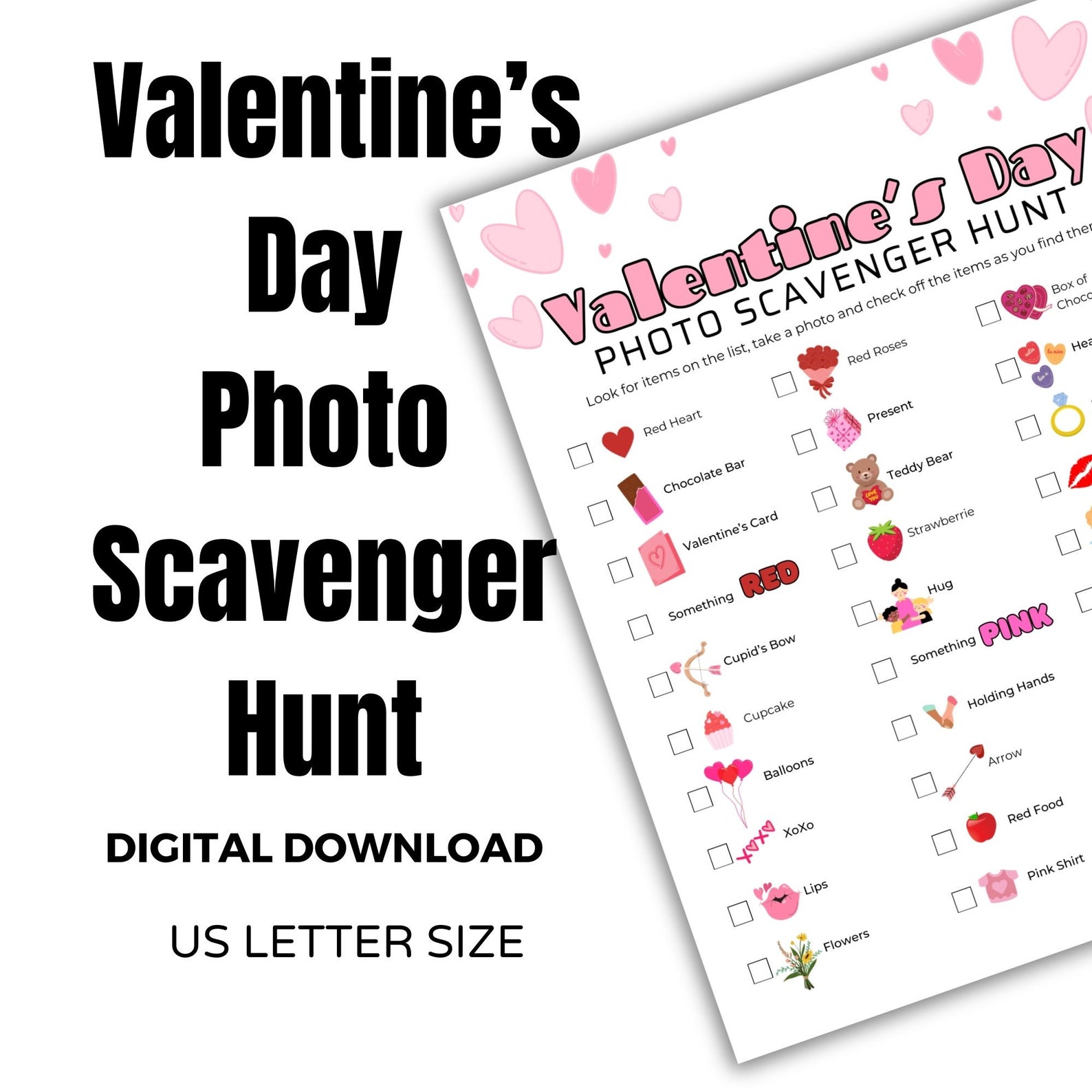 Valentine's Day Photo Scavenger Hunt, Valentine's Day Scavenger Hunt ...
